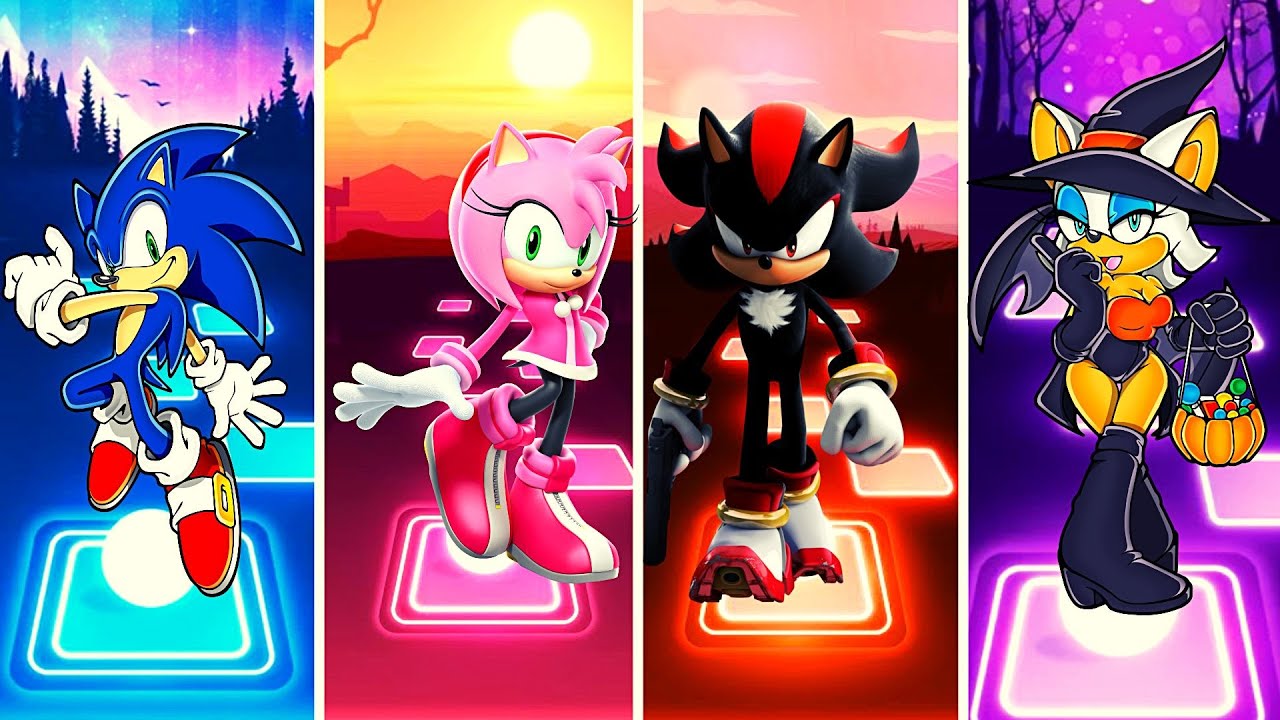 Sonic VS Amy Rose VS Shadow VS Rouge | Tiles Hop - YouTube