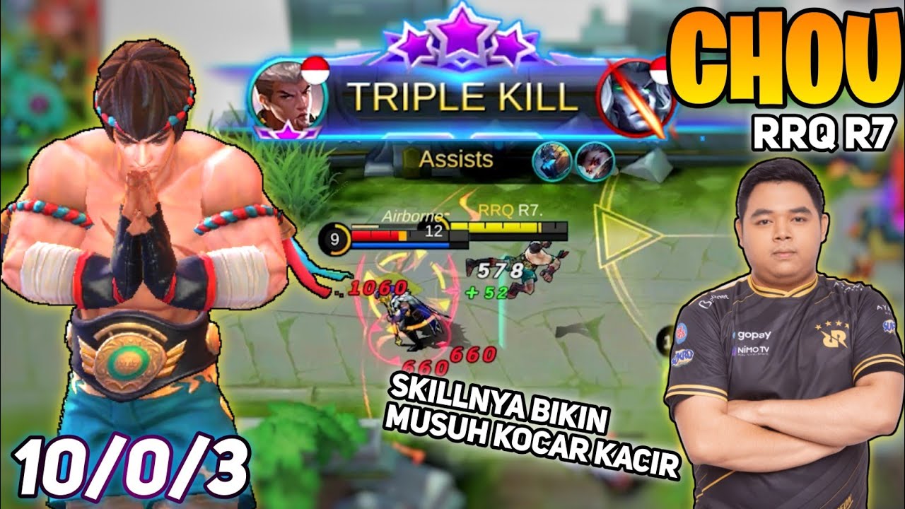 Chou Freestyle Nonstop Roaming And Ganking | By RRQ R7 - Mobile Legends ...
