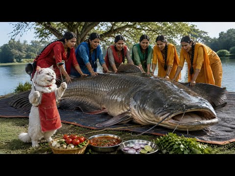 Mega Catfish Cooking In Village#catfish #village 