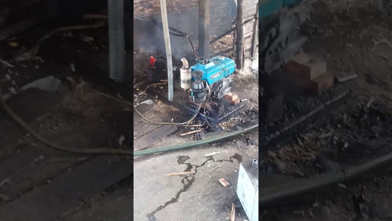 Mesin diesel mengeluarkan api dan asap tebal. - YouTube