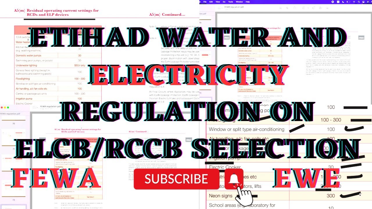 FEWA Regulation on RCCB | ELCB Selection according to FEWA - YouTube