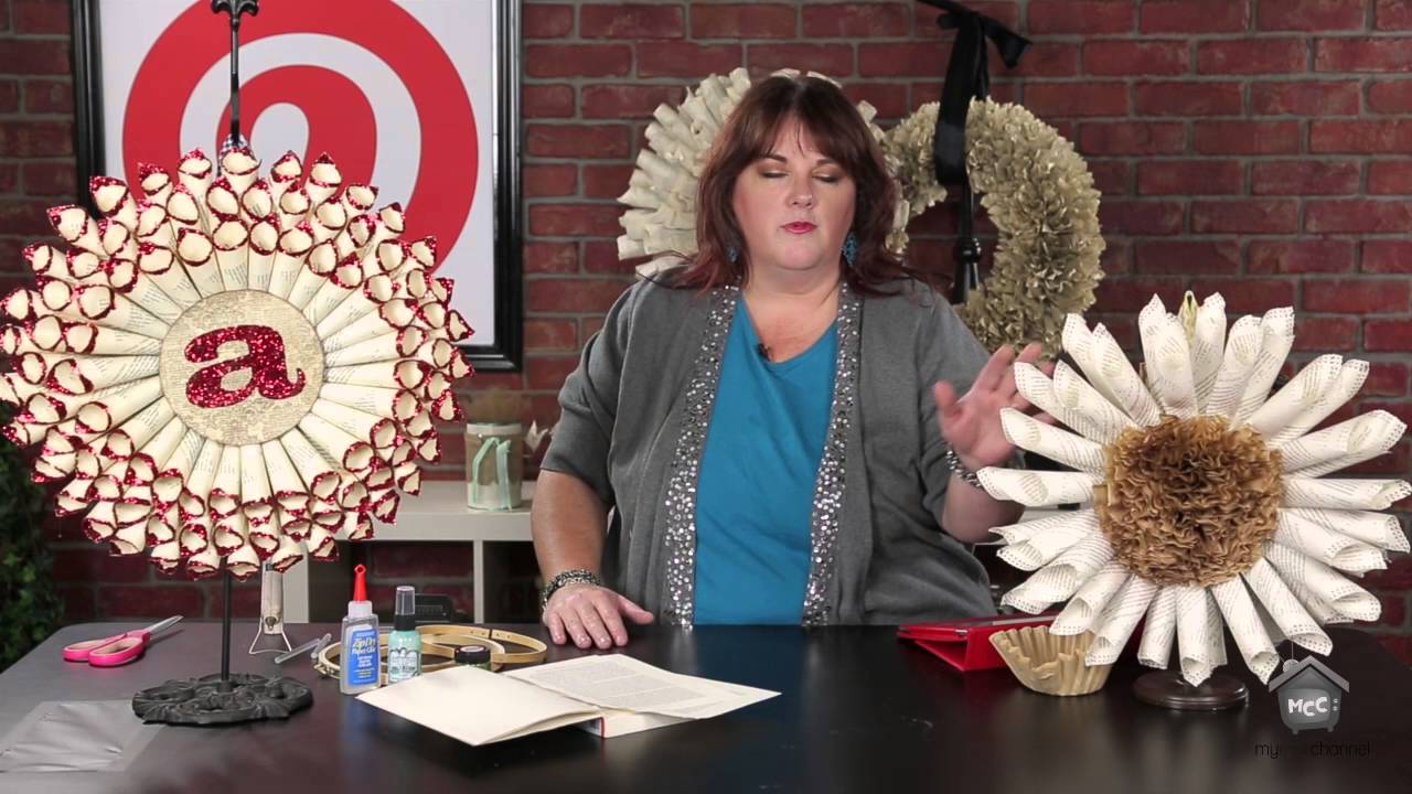 Inspired by Pinterest: Wreath Made from Book Pages - YouTube