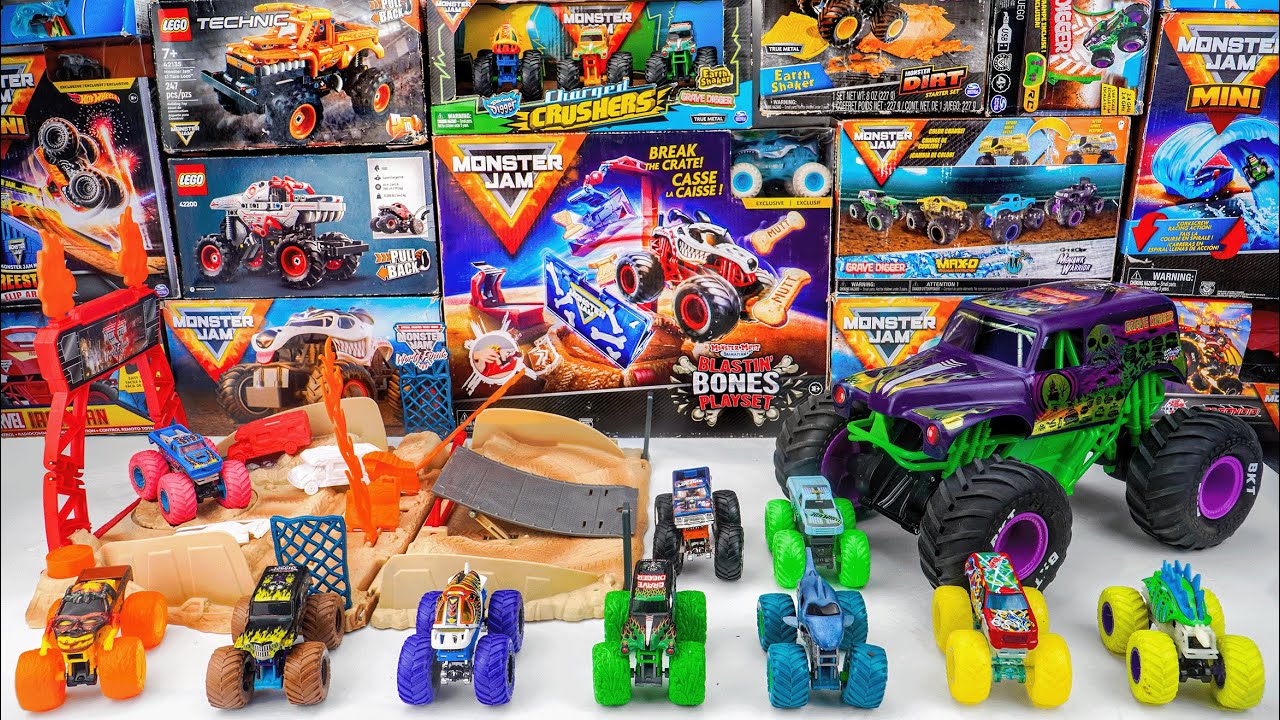 Monster Jam Collection Unboxing Review | Monster Jam Grave Digger ...