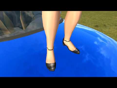 Girl in heels trample car