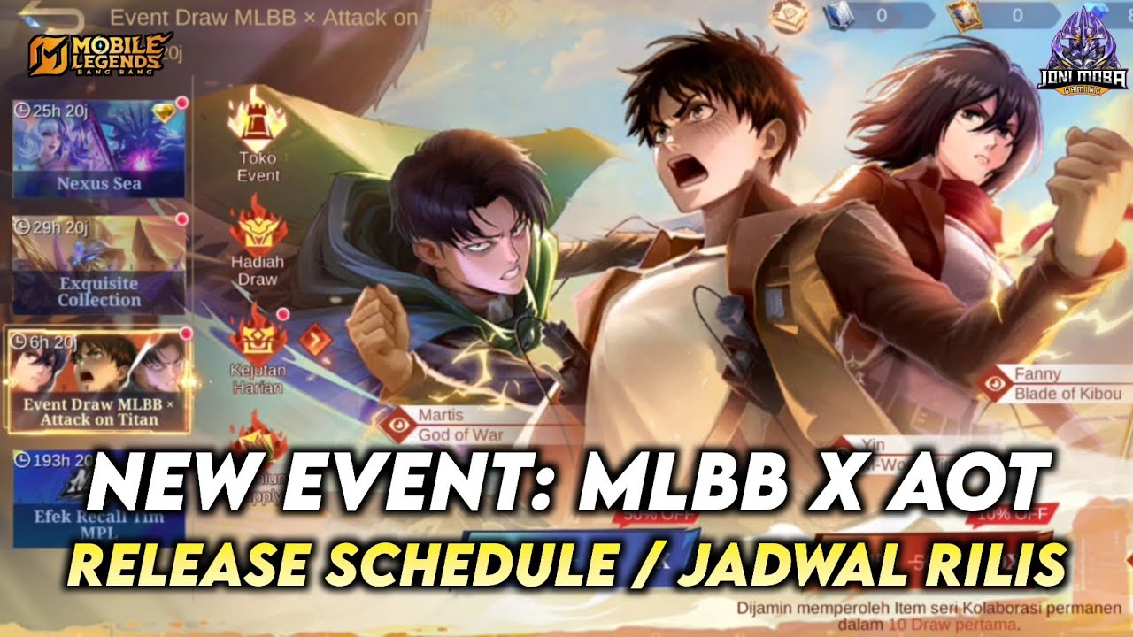 REVAMPED MLBB X ATTACK ON TITAN EVENT - RELEASE SCHEDULE / JADWAL RILIS ...