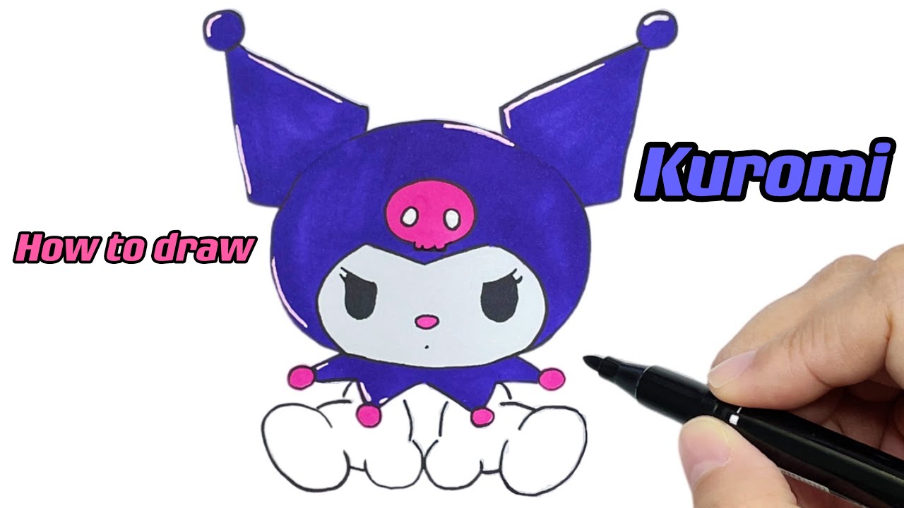 How to Draw Kuromi (クロミ) with Colorful Markers Step by Step | My Melody ...