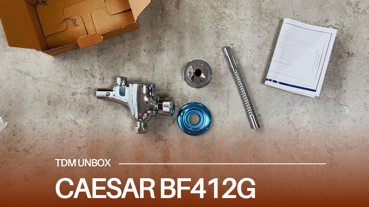 TDM.VN | Đập hộp van xả bồn tiểu CAESAR BF412G xả nhấn bán tự động chính hãng - YouTube