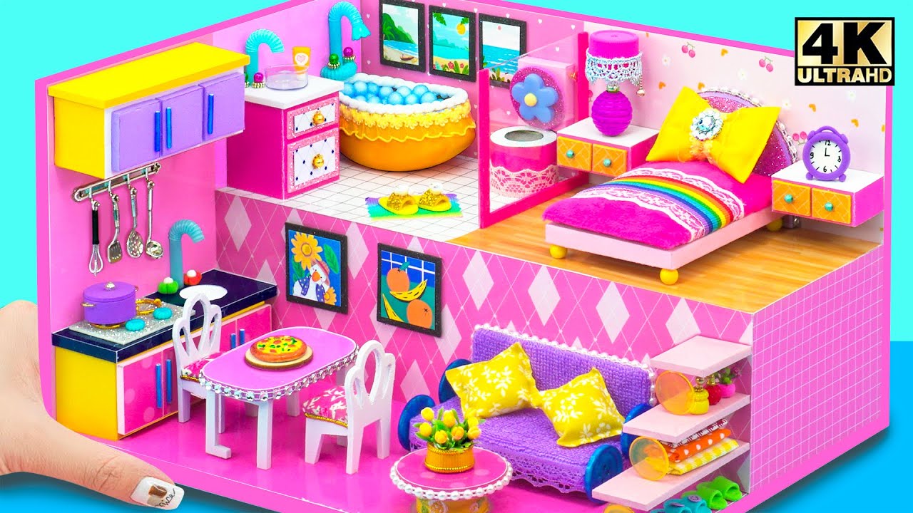 (Fancy) Make Pink Modern House with 4 Rooms for Granddaughter from ...