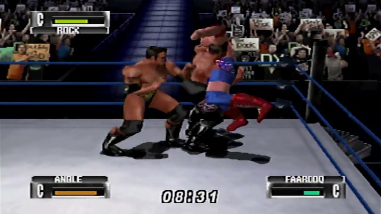 Full Match: The Rock vs Kurt Angle vs Farooq - WWF No Mercy N64 Simulation - YouTube