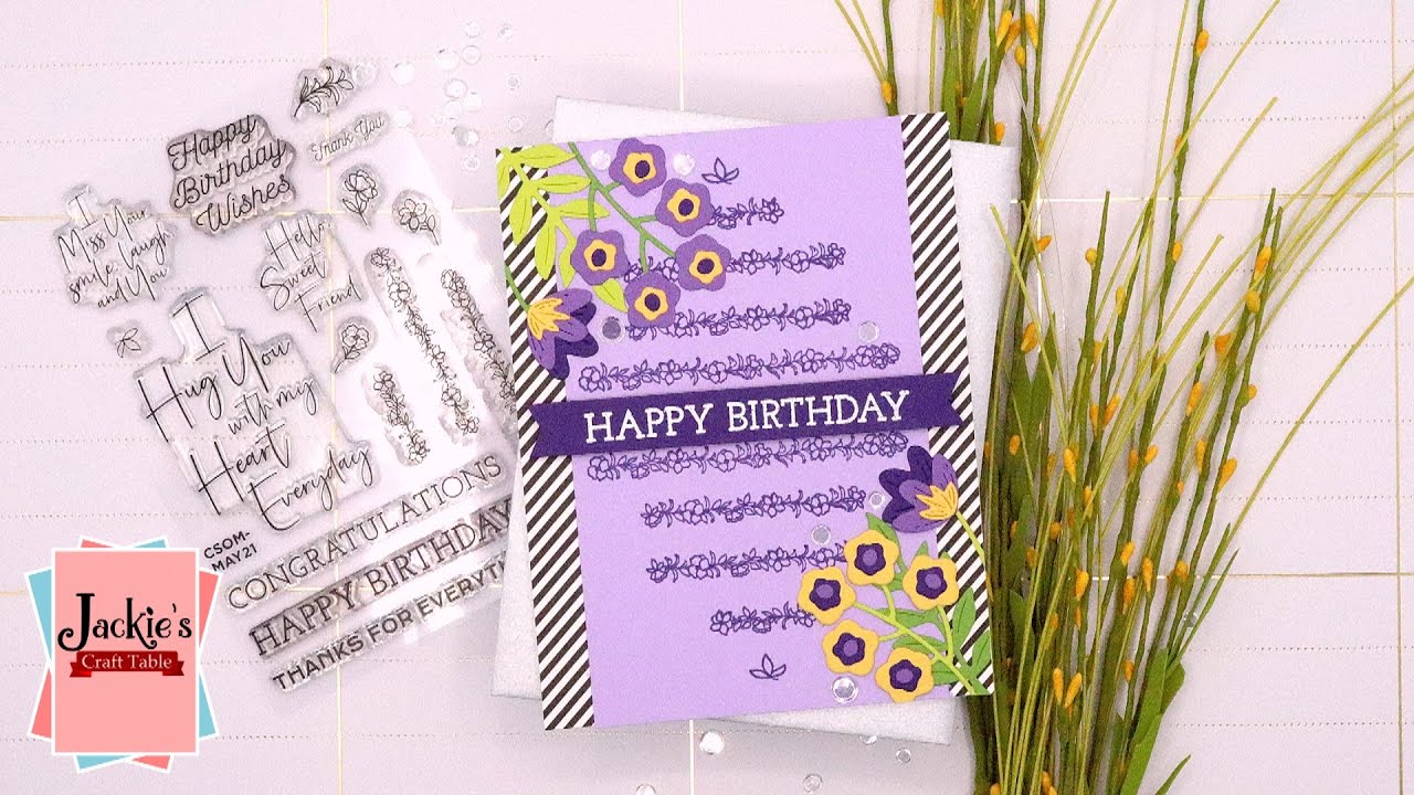 Borders & Sentiments Stamping | Spellbinders Clear Stamp of the Month ...