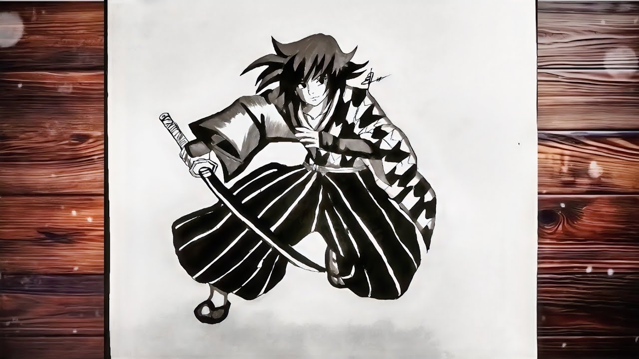 Drawing Giyu Tomioka from Demon Slayer || step by step || Giyu Tomioka ...