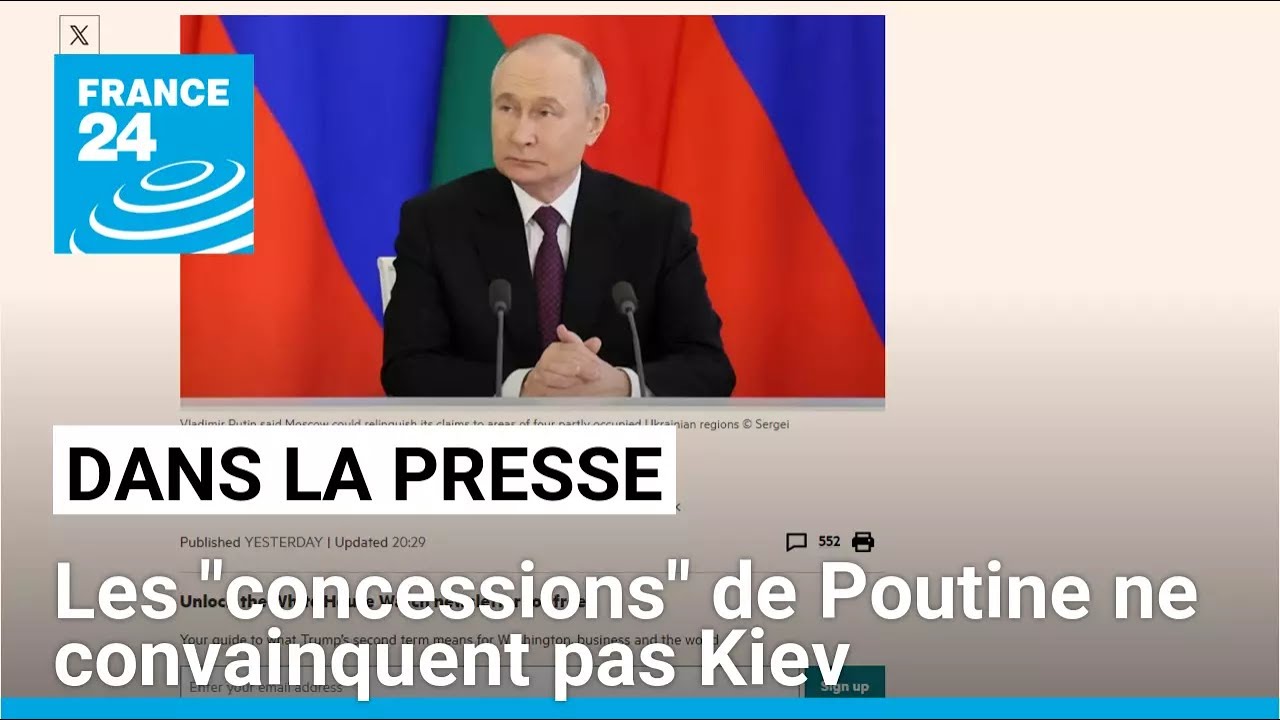 Guerre en Ukraine : les "concessions" de Poutine ne convainquent pas ...