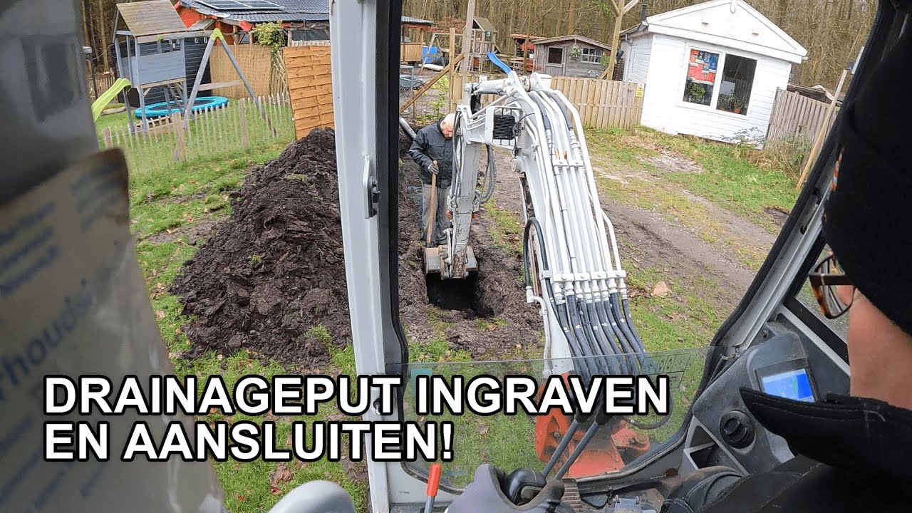 Drainageput Ingraven en Aansluiten! - YouTube