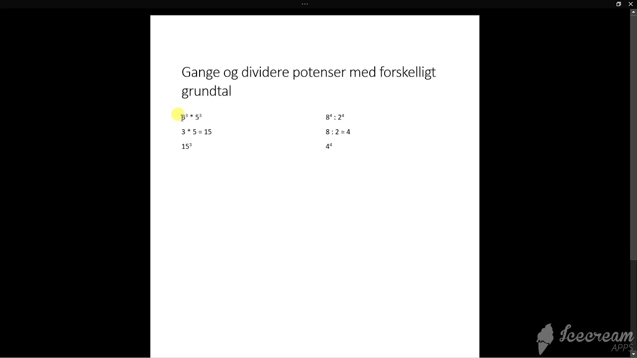 Gange og dividere potenser med forskelligt grundtal - YouTube