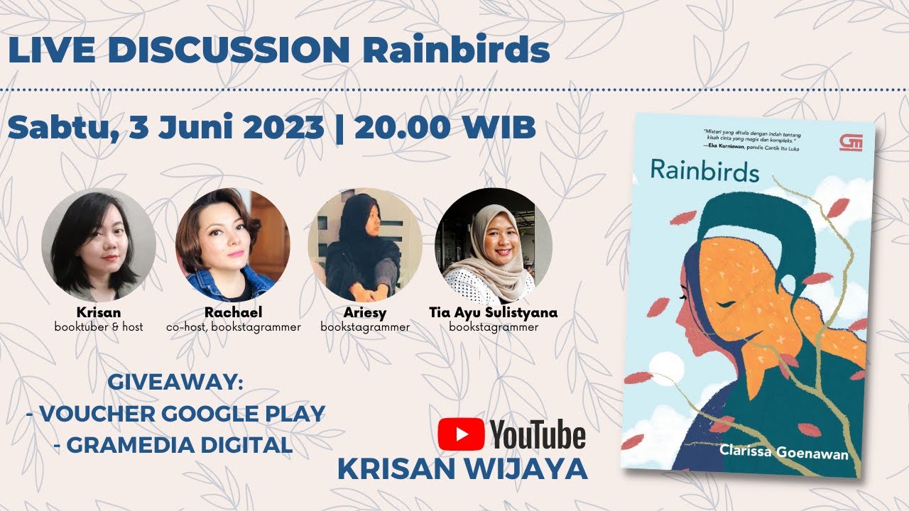 diskusi buku Rainbirds - Clarissa Goenawan - YouTube