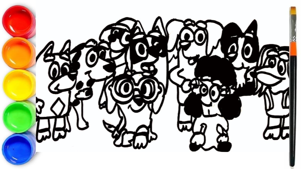 How to draw Bluey | Bluey, Bingo, Lucky, Snickers, Coco, Winston ...