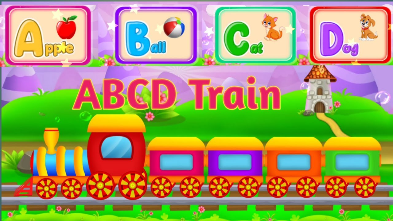 ABCD Train | A for apple | abcd | phonics song | a for apple b for ball ...