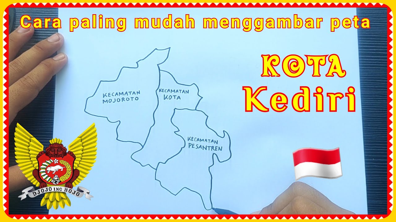 Cara menggambar PETA KOTA KEDIRI dengan mudah, cepat, & lengkap | Kota ...