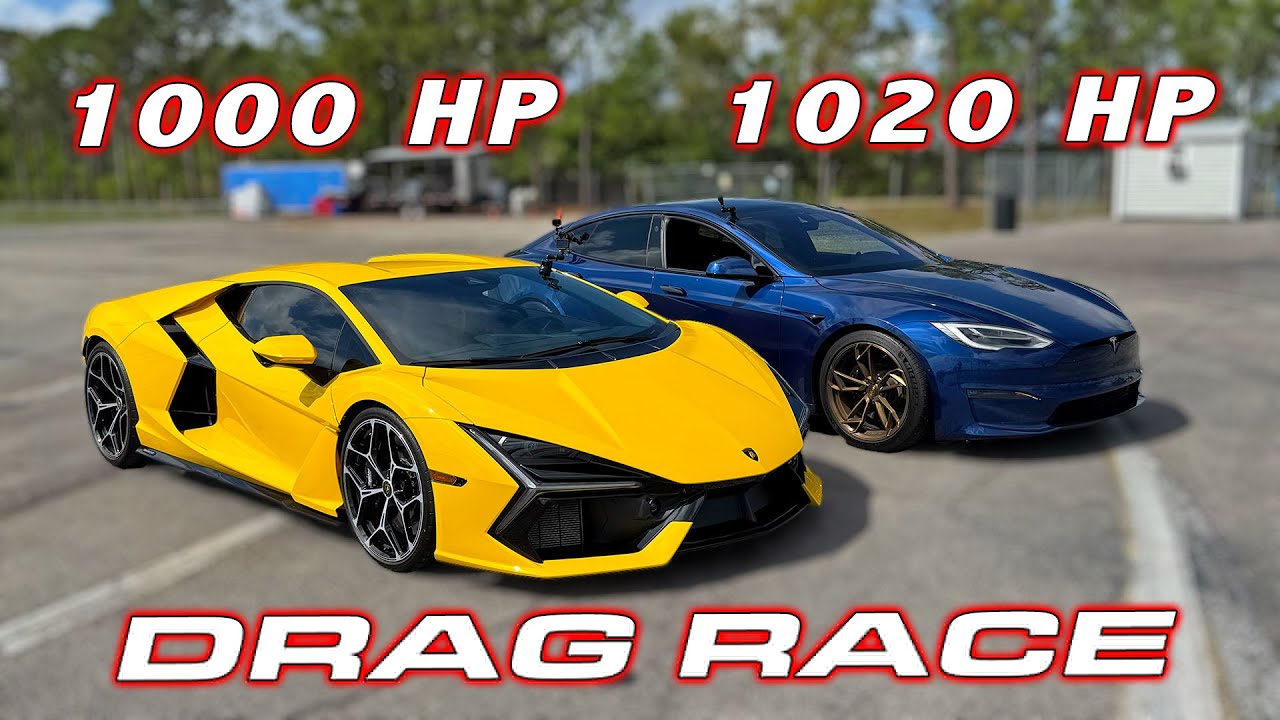 Revuelto out launches the Plaid! * Lamborghini Revuelto vs Tesla Model ...