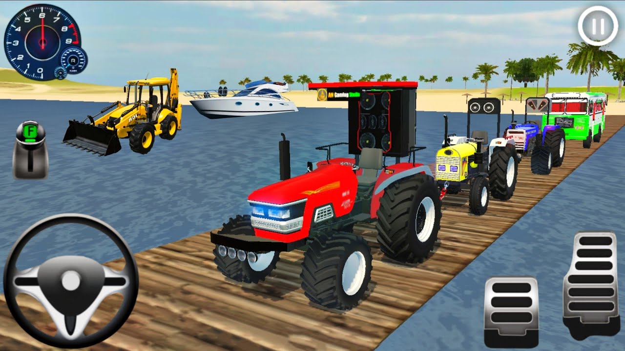 Mini Coach Bus 🚌 Stuck In Sea Pull Out By Tractor In Game 💥 #driving # ...