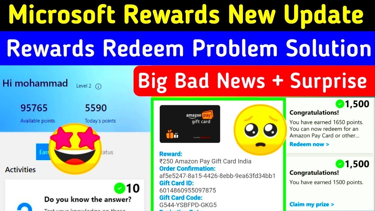 Microsoft Rewards "SHOCKING SCAM" + GOOD NEWS🤑microsoft rewards new ...