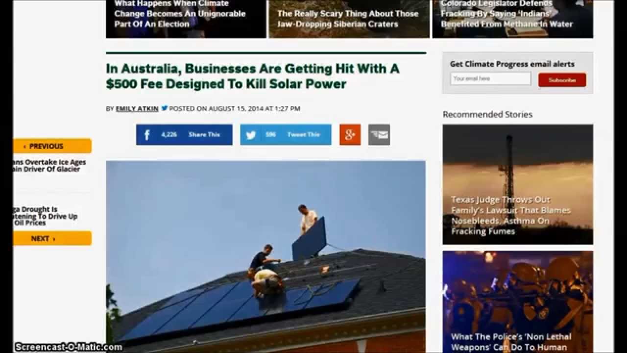 Australian Politicians Scam Free Solar Energy Tax - 163 - YouTube