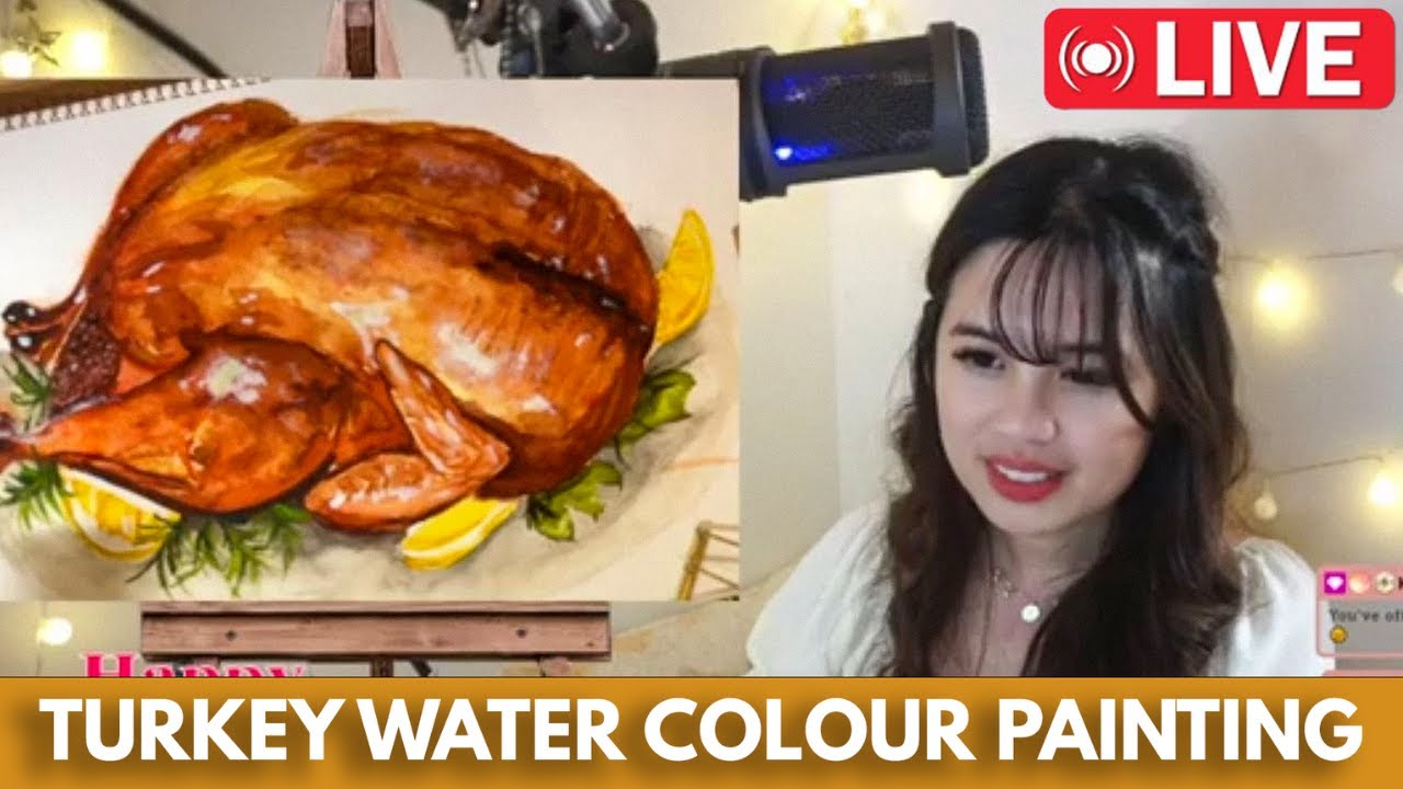 Turkey-tina: Bettina paints a turkey for American Thanksgiving. - YouTube