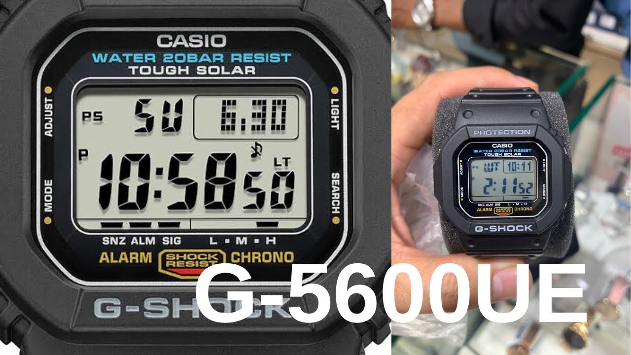 Casio Gshock 5600UE (3496) Solar powered Tough Solar - YouTube