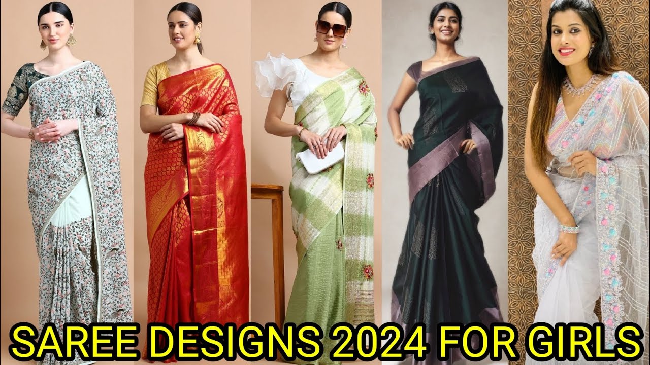 SAREE DESIGNS 2024 FOR GIRLS//LATEST SAREE COLLECTION//NEW SAREE ...
