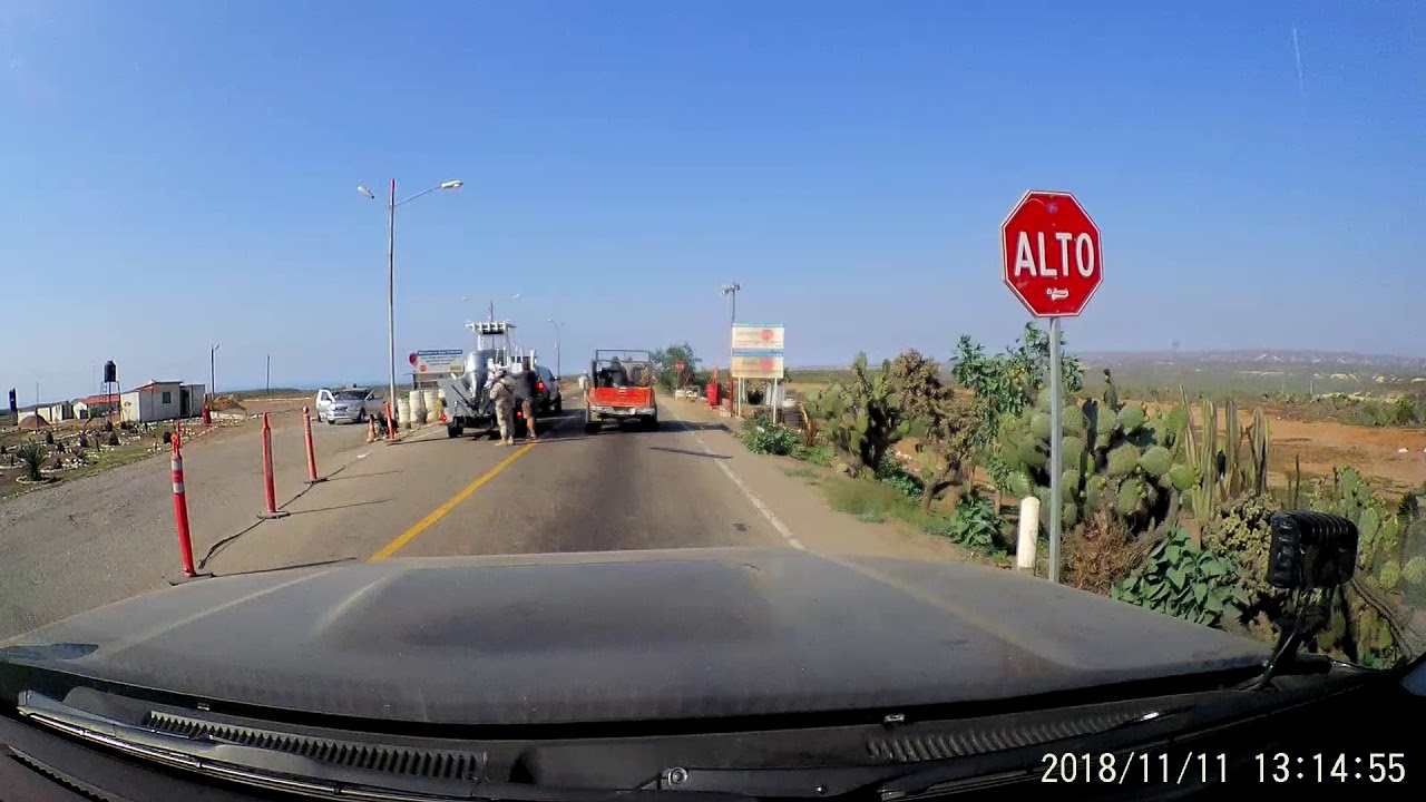 Military Checkpoint northbound Baja California Mexico - YouTube