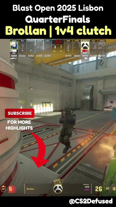 QuarterFinals - Brollan 1v4 clutch - MOUZ vs G2 | Blast Open Lisbon 2025 #cs2 #gaming #fps - YouTube
