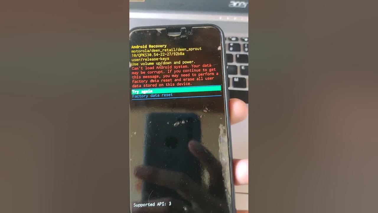 Android Recovery no celular Motorola | Can't load Android sustém your data may be corrupt - YouTube
