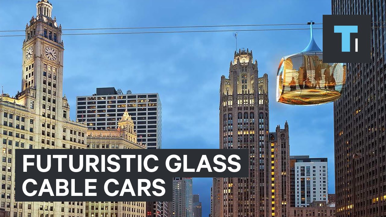 Futuristic glass cable cars - YouTube