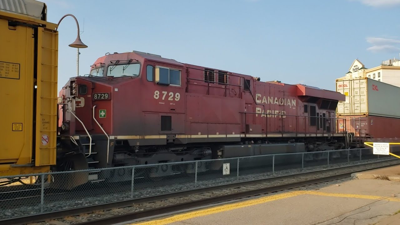 TRAINS CPKC Toasted AC4400CW Leads Doublr Stacks Slow Roll Through ...