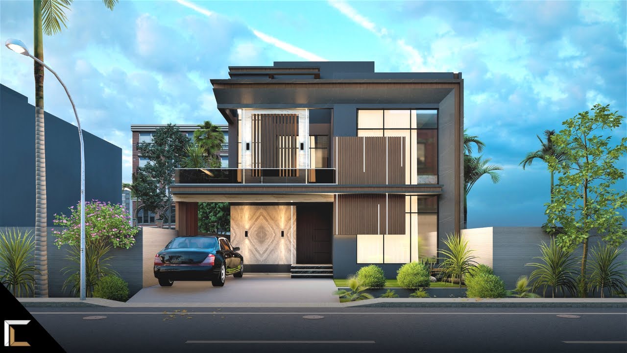 10 Marla Front Elevation Design in DHA Phase-5 | Exterior Design - YouTube
