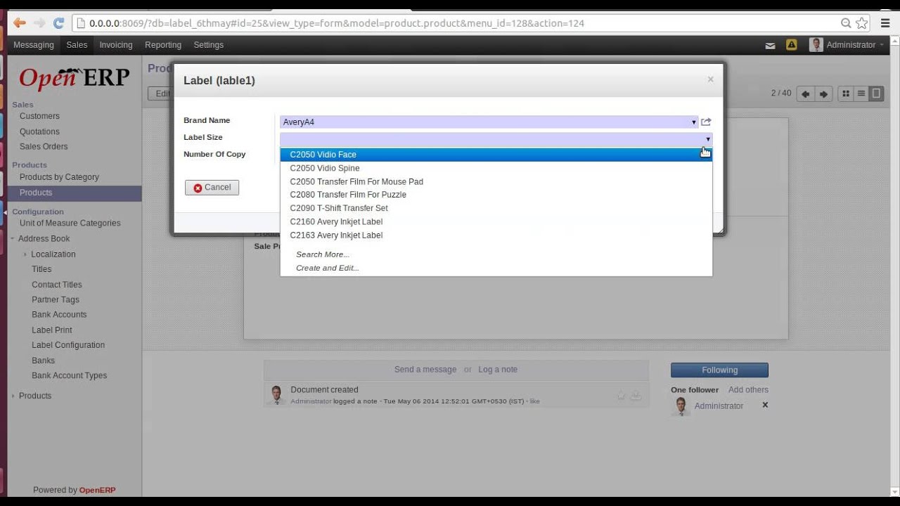 Dynamic Label Printing in OpenERP - YouTube