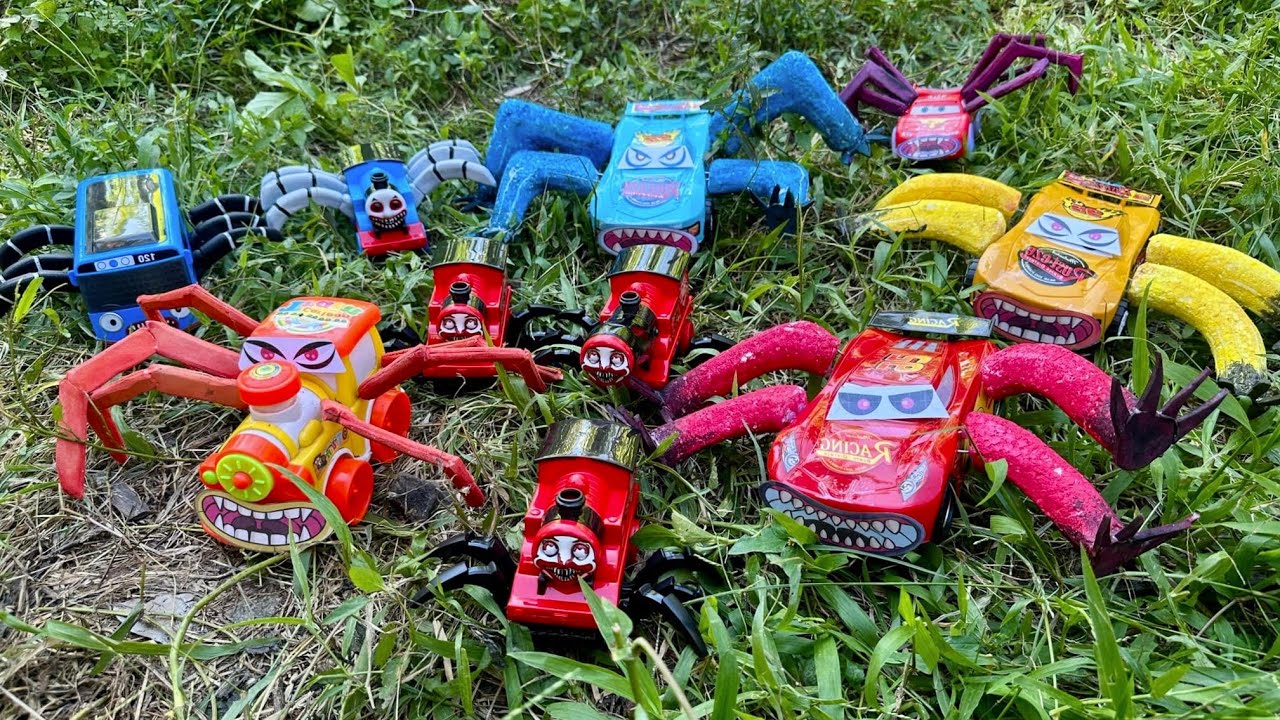 UPGRADE RC LINGHTING MCQUEEN EATER Monster Percy Spider, Tayo Hantu Bus ...