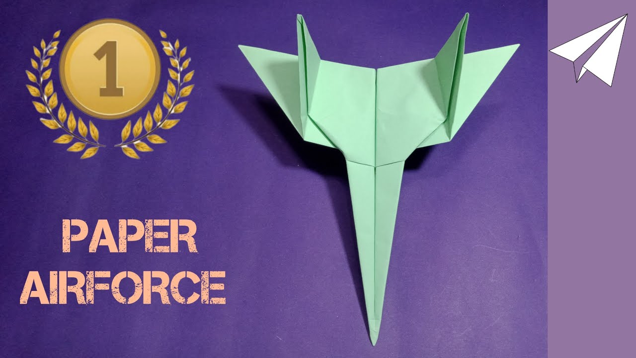 HOW TO MAKE A PAPER airforce EASY - ORIGAMI AIRCRAFT ( DIY TUTORIAL ...