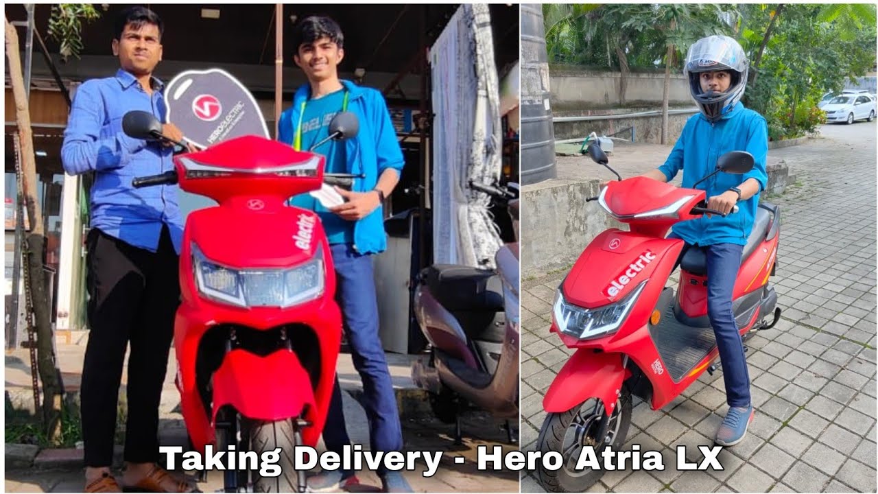 Taking Delivery | Hero Electric Atria LX | My Son's First Scooter | Low ...
