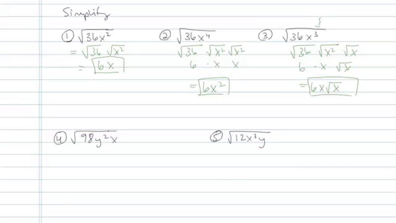 Simplifying Radical Expressions - Sample Problem 4 - YouTube