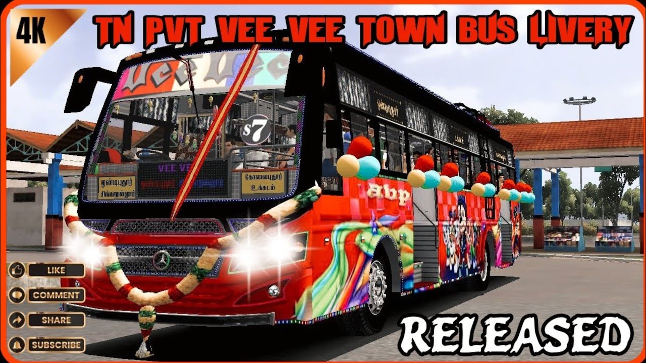 TN PVT VEE VEE TOWN BUS LIVERY RELEASED NO PASSWORD BUSSID. - YouTube