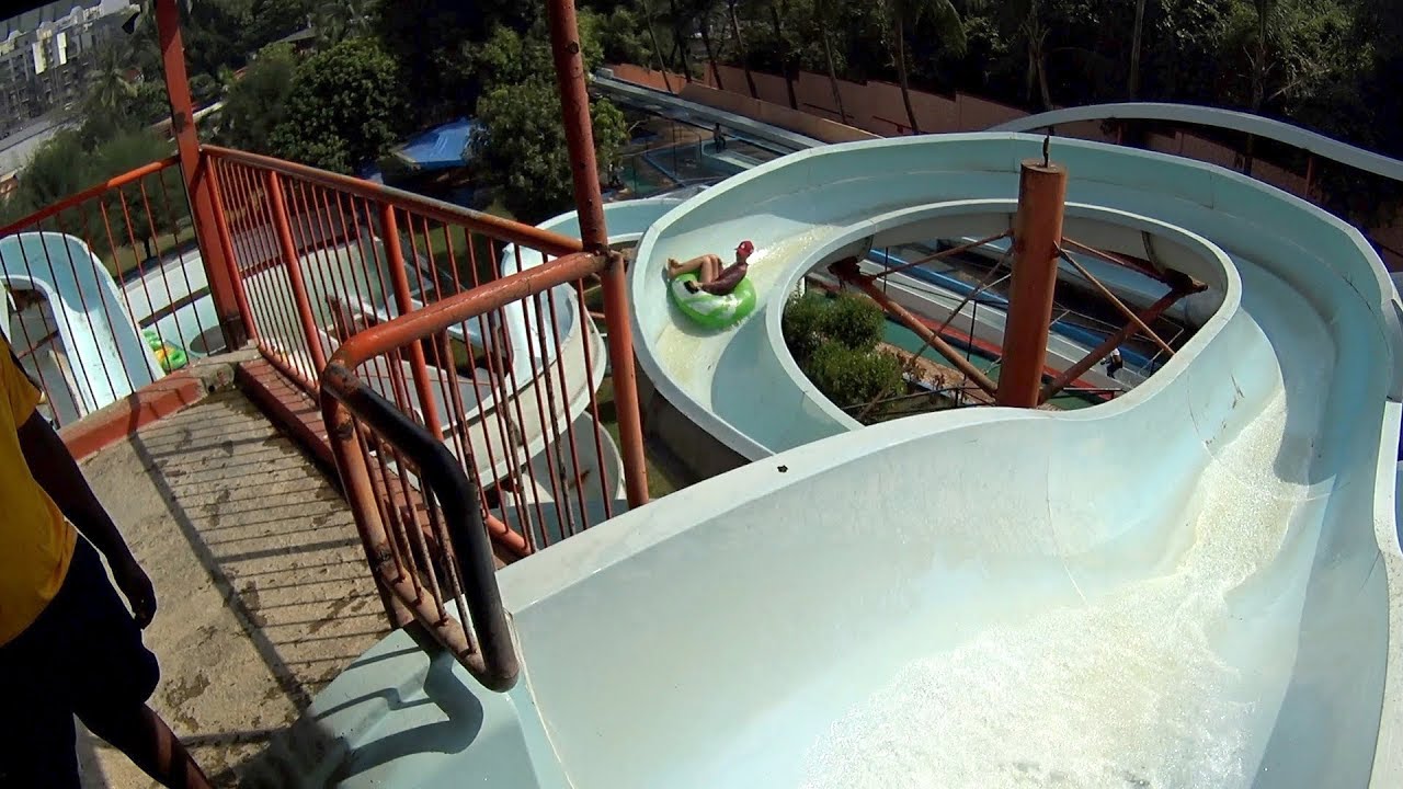 Kes on the Blue Tube Slide at Suraj Water Park - YouTube