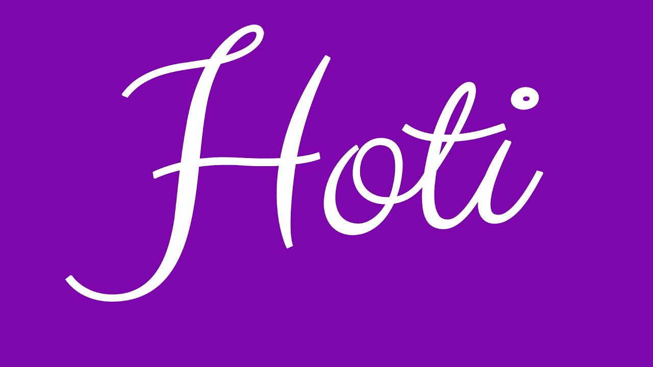 Learn how to Sign the Name Hoti Stylishly in Cursive Writing - YouTube