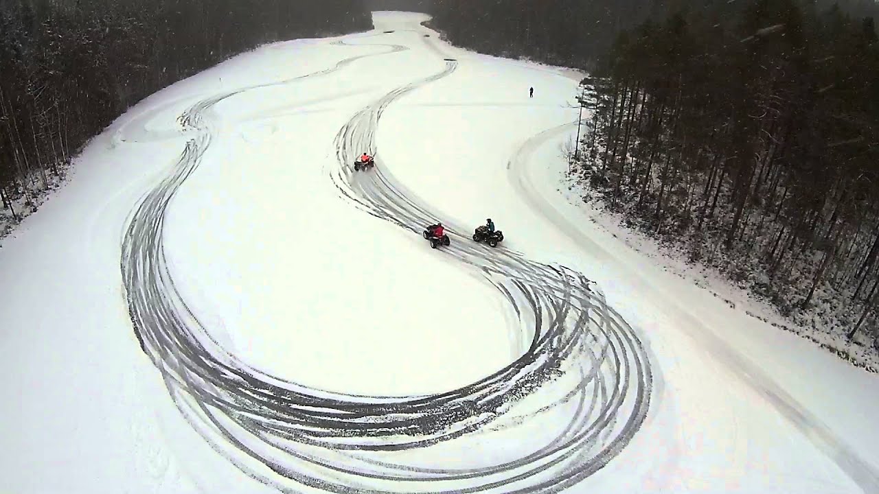 ATV quad ice racing, x-treme. - YouTube