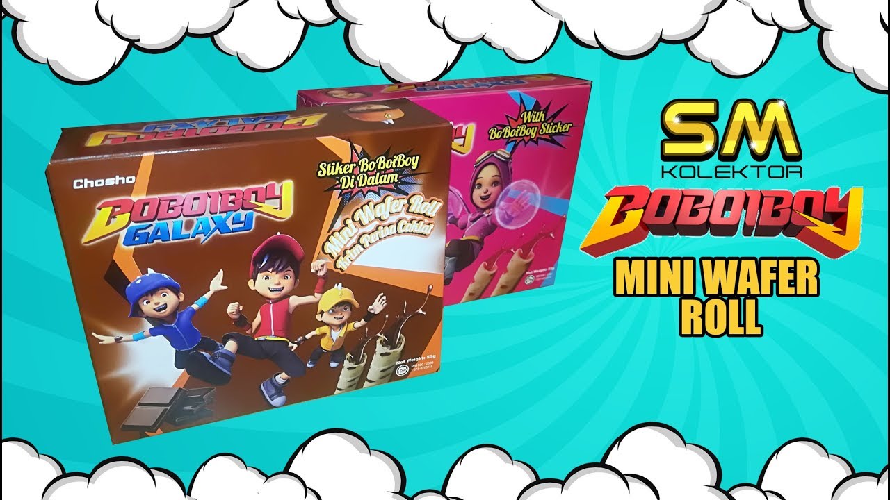 BOBOIBOY GALAXY MINI WAFER ROLL (CHOCOLATE & STRAWBERRY FLAVOUR) - YouTube