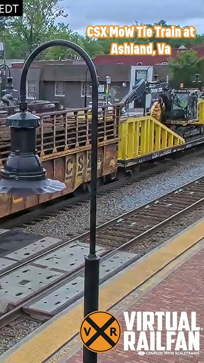 CSX MoW Tie Train at Ashland, Va #short - YouTube