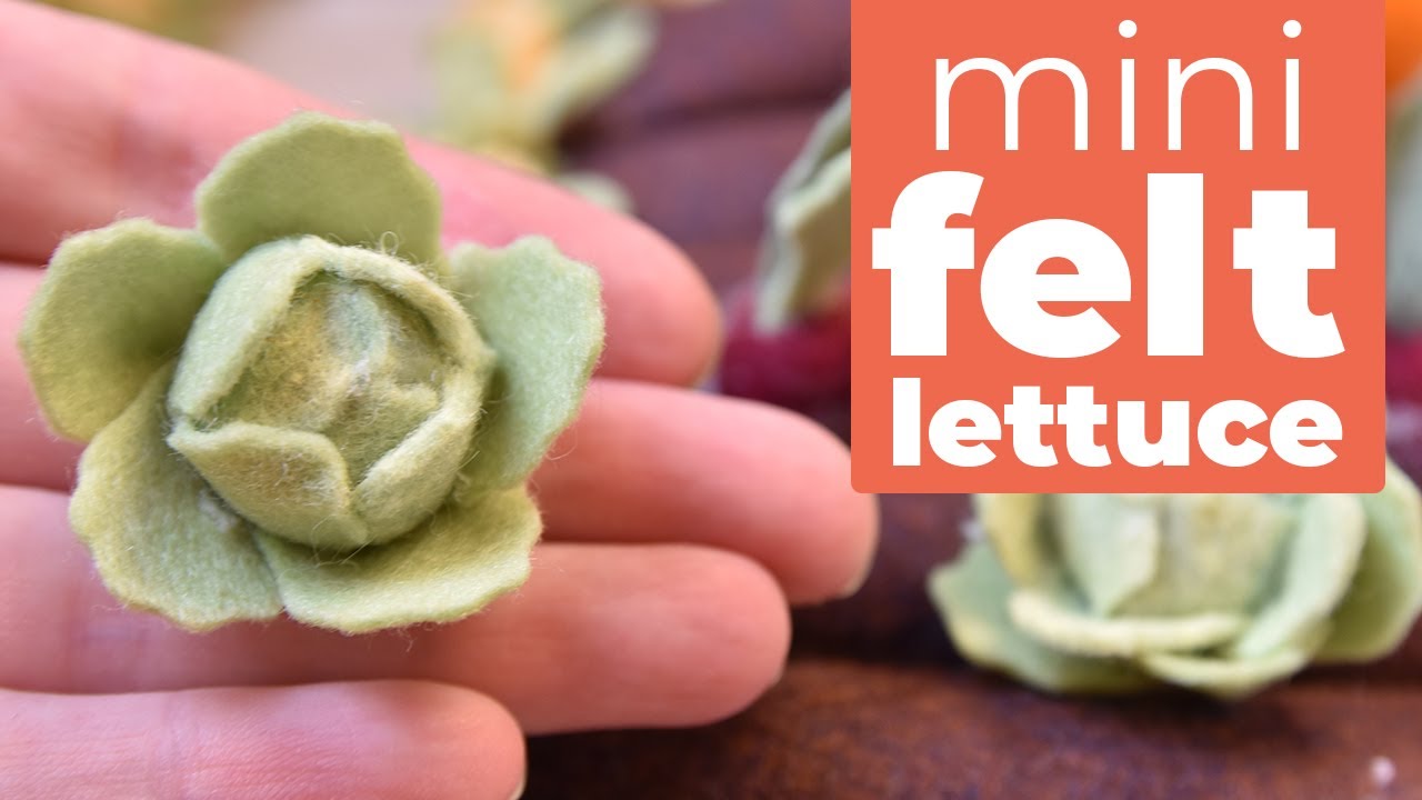 Miniature Felt Head of Lettuce Tutorial- FREE pattern - YouTube