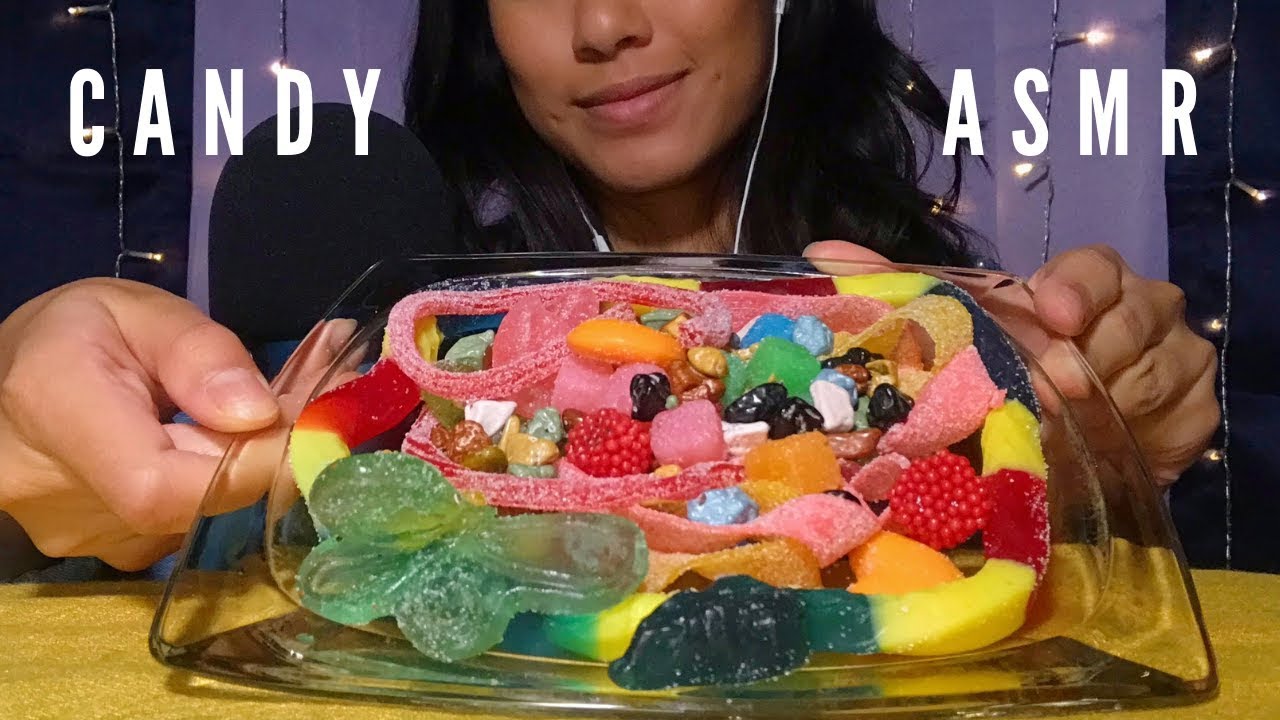 ASMR Eating Candy (Chewy Gummies & Crunchy Rock Chocolates) - YouTube