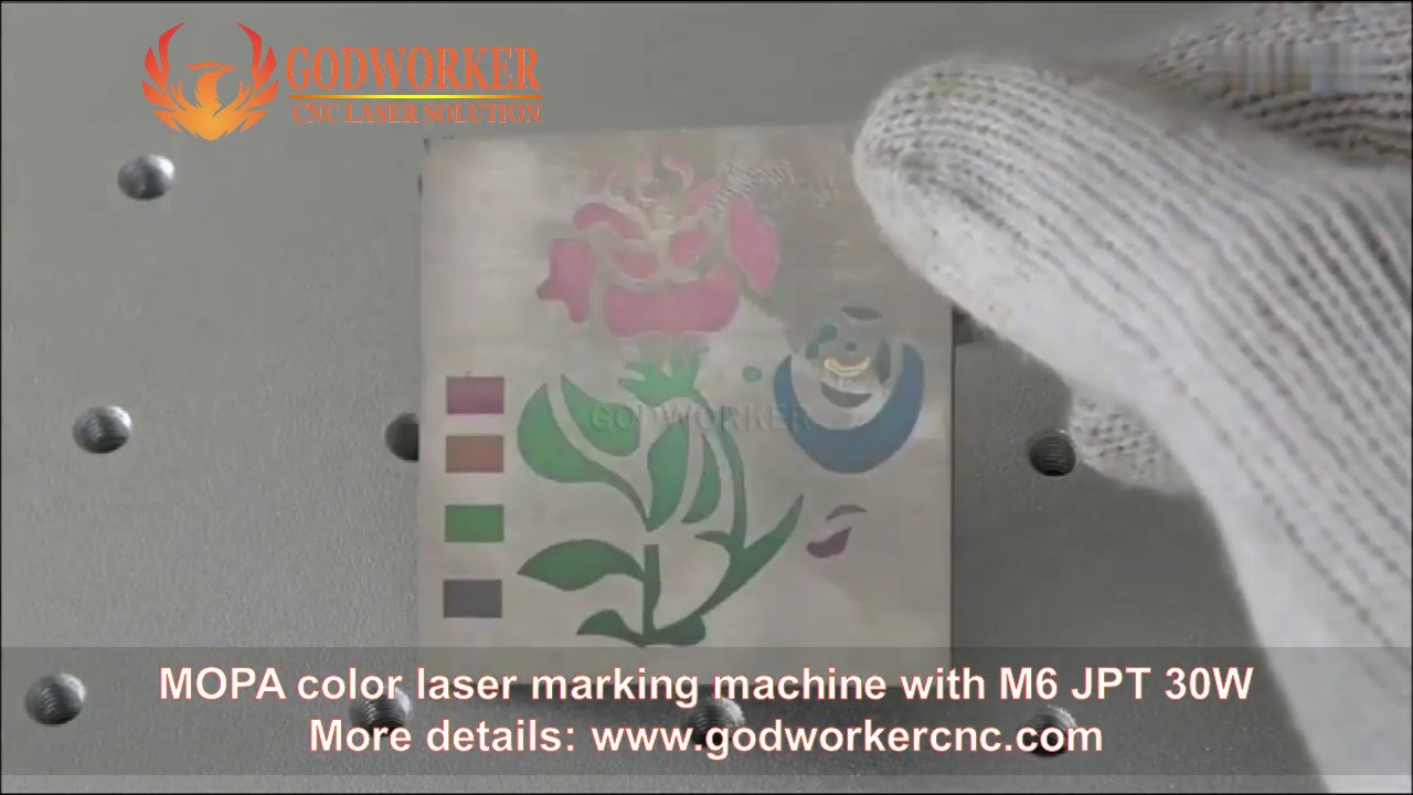 Mopa color laser marking machine, color laser etching/marking on steel ...