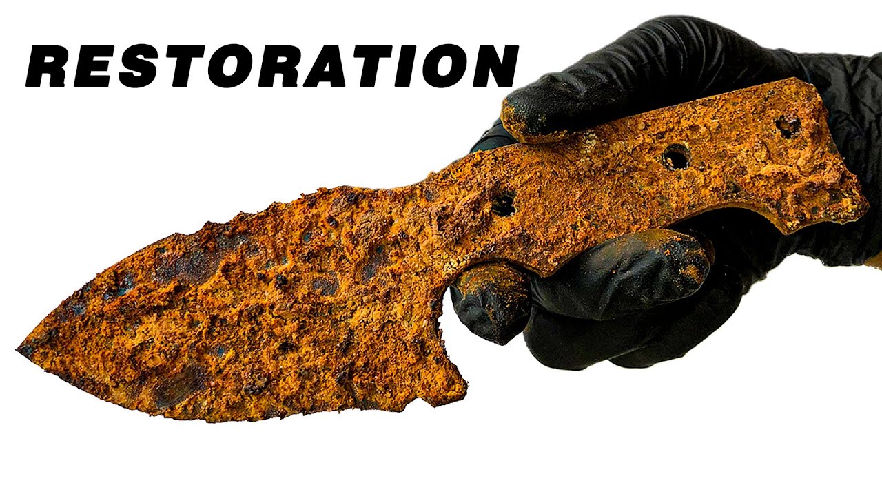 restoration rusty small hunting knife - YouTube
